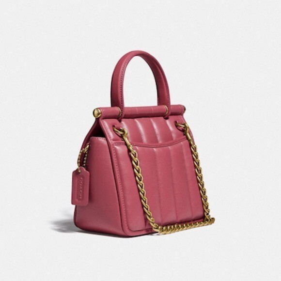 Coach Originals Turnlock Quilted Leather Rouge Red Willis Top Handle 18 ...