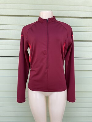 Nike Sphere Dry woman’s L(12-14) Red Full zip jacket coat Long Sleeve ...