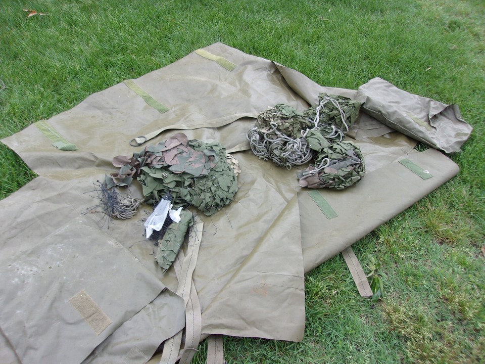 MILITARY SURPLUS 24x24 CAMO CAMOUFLAGE NET NETTING+REPAIR KITS FAIR ...