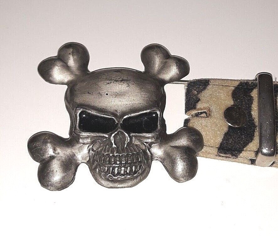 Skull Crossbones Buckle Vintage Heavy Metal Rock Hard… - Gem