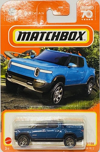 Matchbox Rivian R1T EV Pickup Blue 2023 new 70 Years Anniversary (long ...
