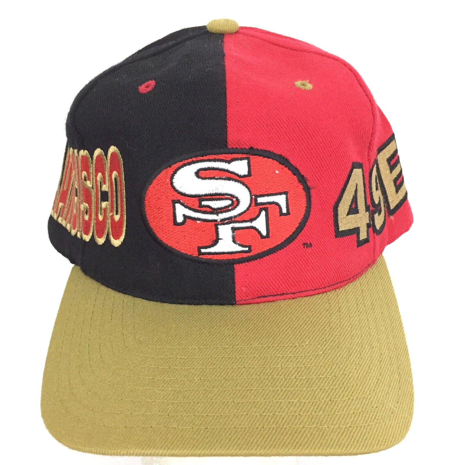 Vtg San Francisco 49ers Hat All Over Block Spell Out Logo Snap Back ...