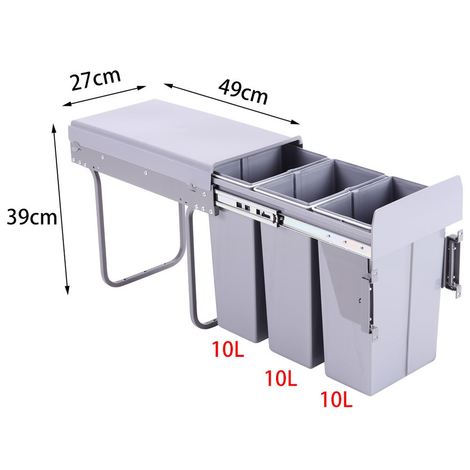 300mm/400mm Cabinet Waste Bin Soft Close Pull Out Recycling Cabinet ...