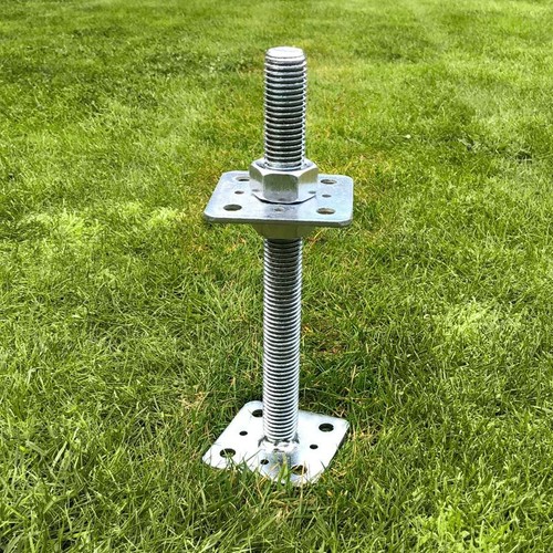 Galvanised Height Adjustable Elevated Post Base Support | eBay UK