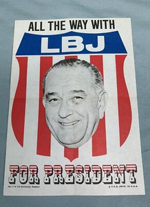 ALL THE WAY WITH LBJ FOR PRESIDENT Topps Mini Campaign Poster 1972 | eBay