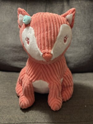 CIRCO TARGET FOX Pink Corduroy & Plush Decorative Pillow Stuffed Ribbed ...