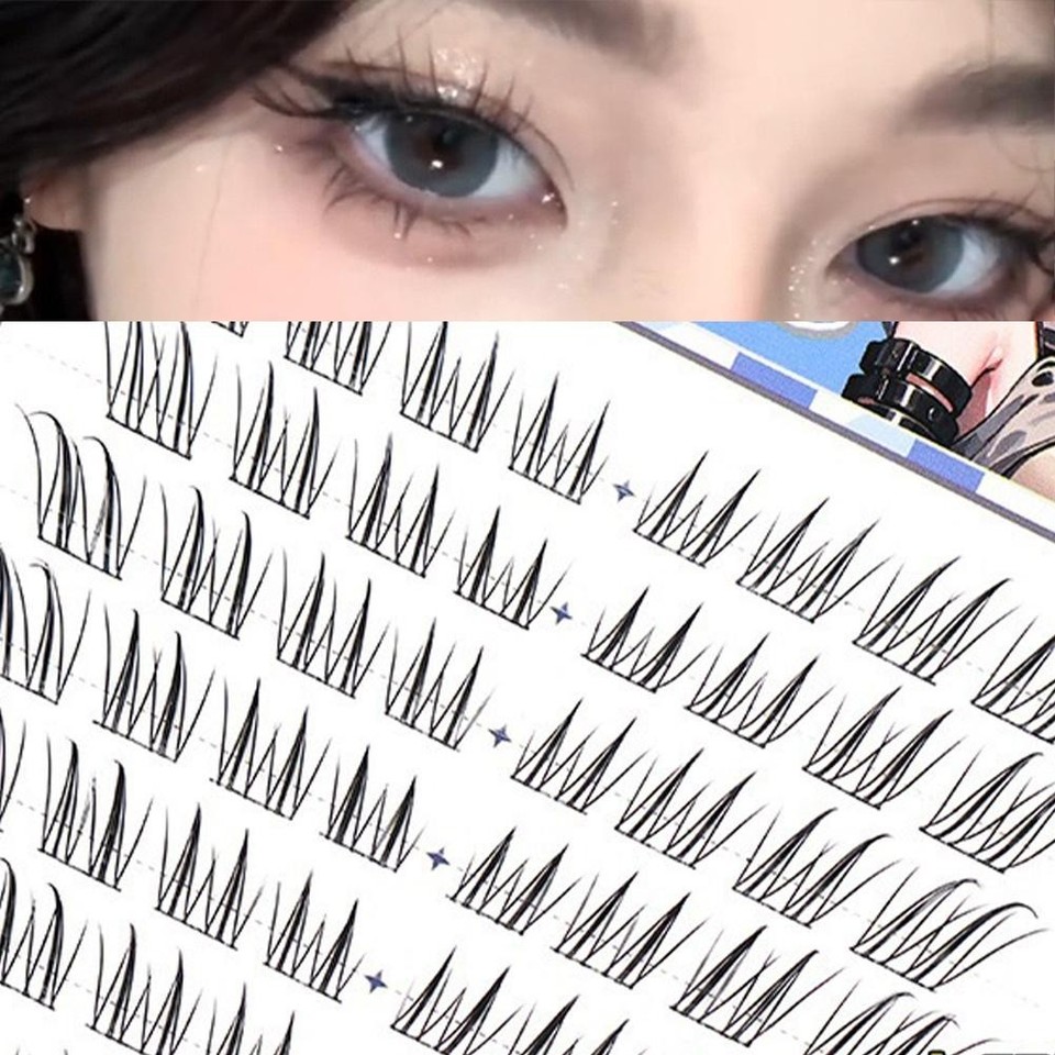 Slanted Flying Comic Eyelashes Black Soft Lightweight Fox-eye Reusable ...