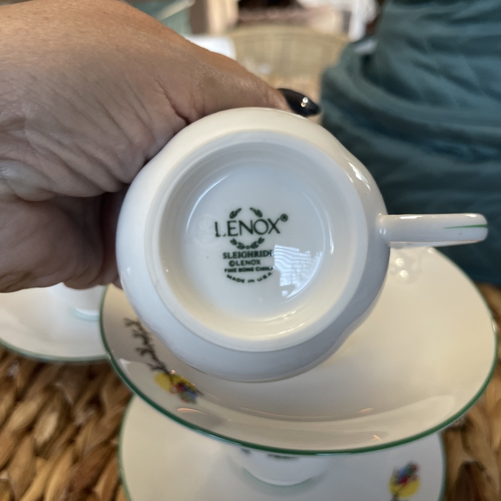 Lenox China Debut Collection Sleighride Cup And Saucer 4 Sets USA ...