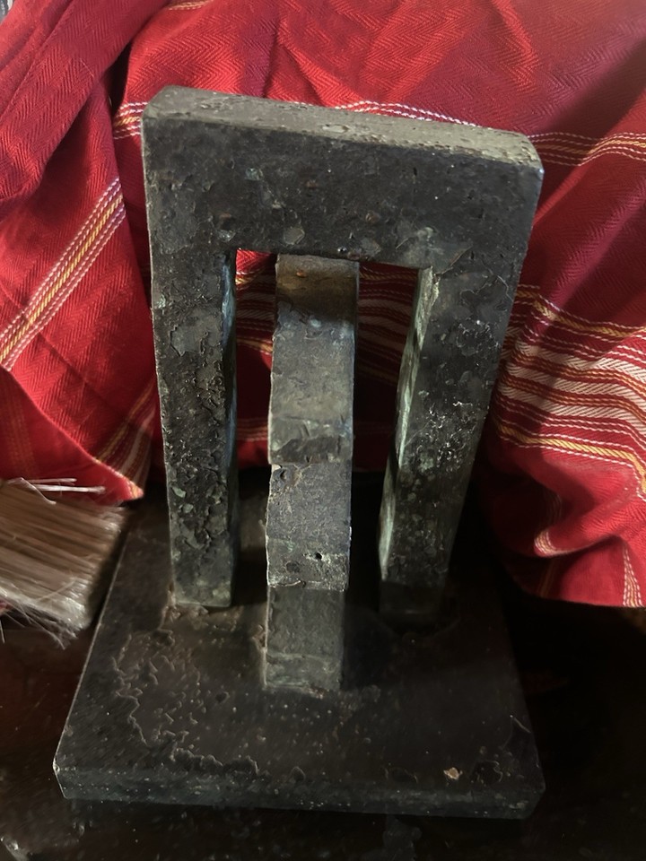Brutalist 20 Th C Heavy Metal Geometric Small MCM Sculpture As Is ...