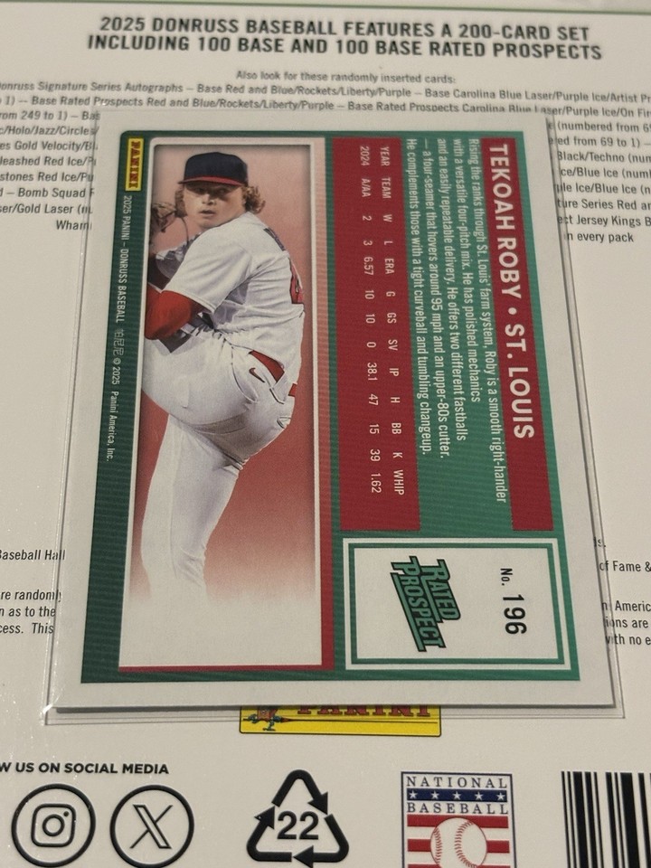 2025 Donruss-Tekoah Roby-Rated Prospect Statue Of Liberty Emoji ...