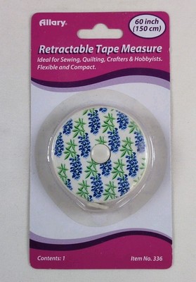 Allary Retractable 60" Measuring Tape Measure - Blue Flowers Design ...