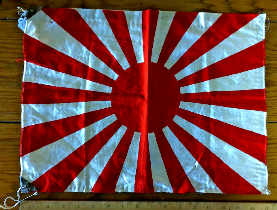 WW2 RISING SUN, VERY "NASTY" ILLISTRATED FLAG, Not signed or family ...