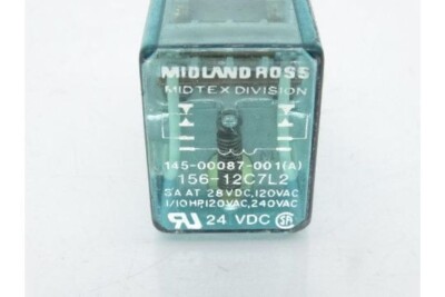 MIDLAND ROSS RELAY # 14500087-001 24VDC 156-12C7L2 | eBay