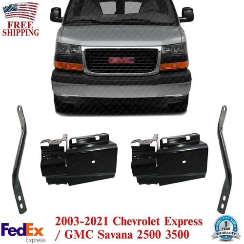 Front Bumper & Brace Brackets For 2003-2021 Chevy Express / GMC Savana ...