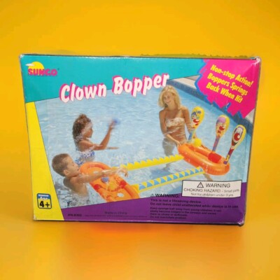 Vintage Sunco Inflatable Water Swimming Pool Toy Clown Bopper NOS Rare ...