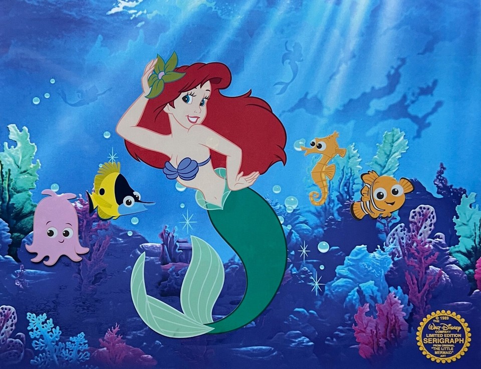 Disney THE LITTLE MERMAID Ariel Sericel Animation Art Cel UNDER THE SEA ...