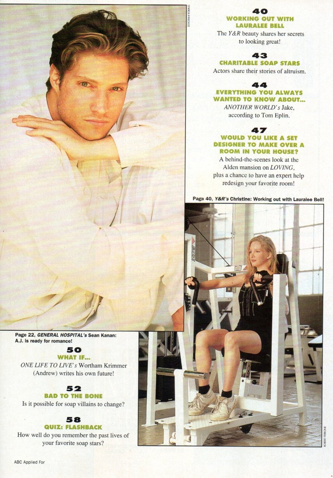 SOAP OPERA UPDATE Magazine August 23 1994 Winsor Harmon Eva LaRue John ...