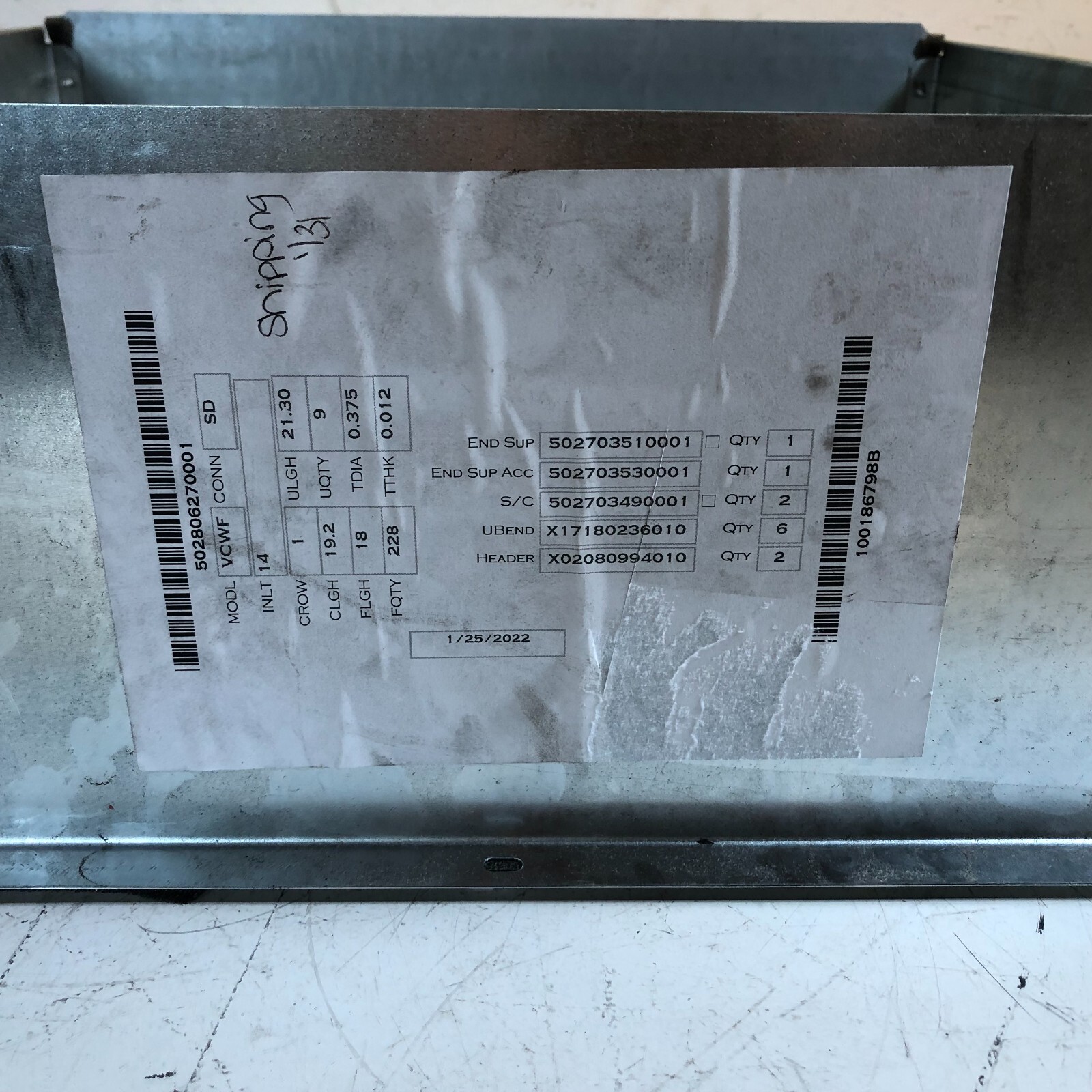 Trane Varitrane Variable Volume Unit VCWF #502806270001 Acoil Only (L1 ...