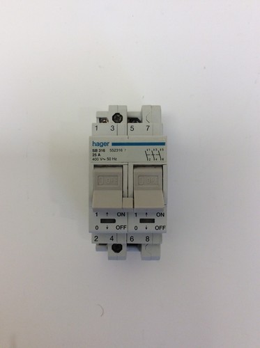 HAGER 25A ISOLATOR 3 POLE 3 PHASE 2 MOD SB316 (HA95) | eBay
