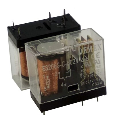 2Pcs DEMEX E3206S-C-H024 24VDC Power Relay 5Pins 10A 250VAC | eBay
