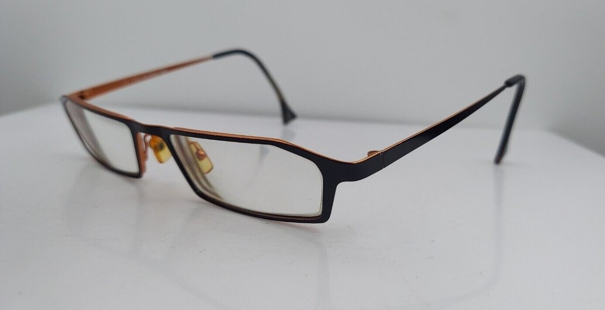 Vintage Etnia Barcelona 414 Black Rectangular Metal Vintage Etnia Barcelona 414 Black Rectangular Metal