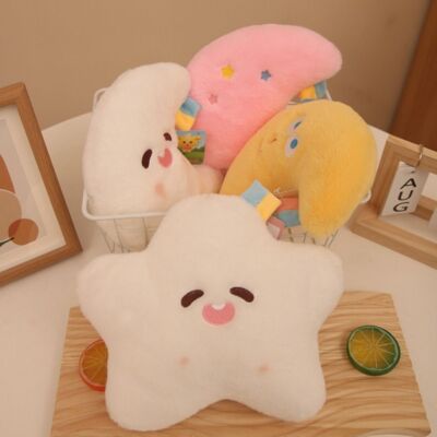 Fluffy Moon Star Shaped Plushie Doll Plush Star Moon Stuffed Toy Home ...