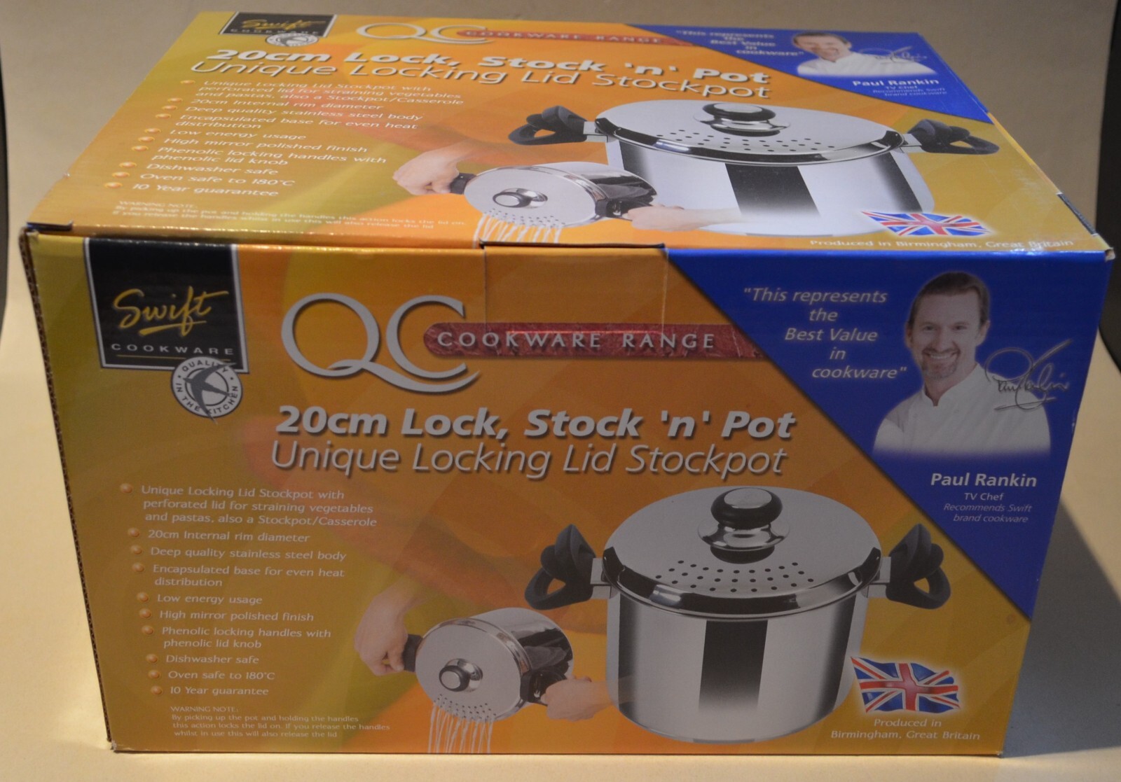 SWIFT COOKWARE 20CM STAINLESS STEEL LOCK N STOCK POT NOT INDUCTION ...