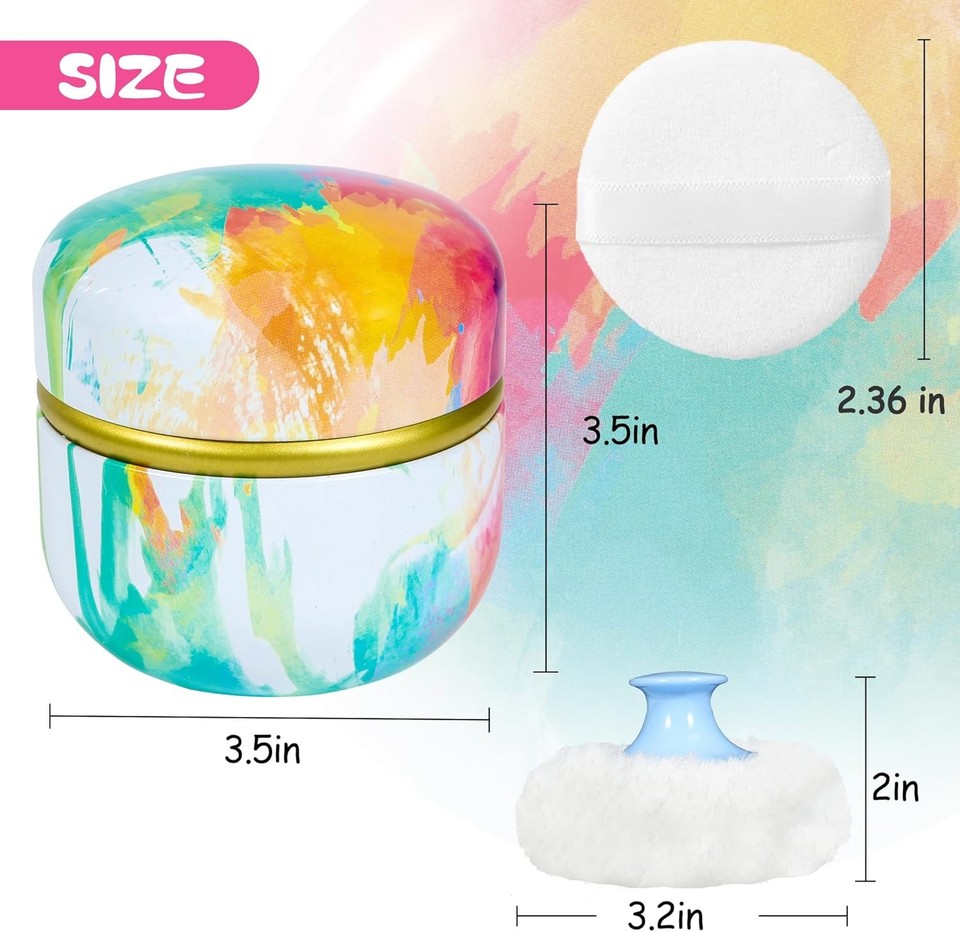 Body Powder Puff and Container for Dusting Powder,Powder Puff for Body ...