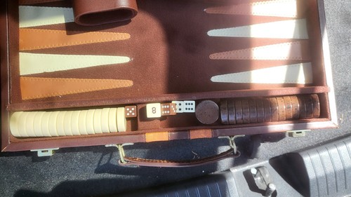 Vintage Cardinal Backgammon Set with Faux Leather Case (Complete) Nice ...