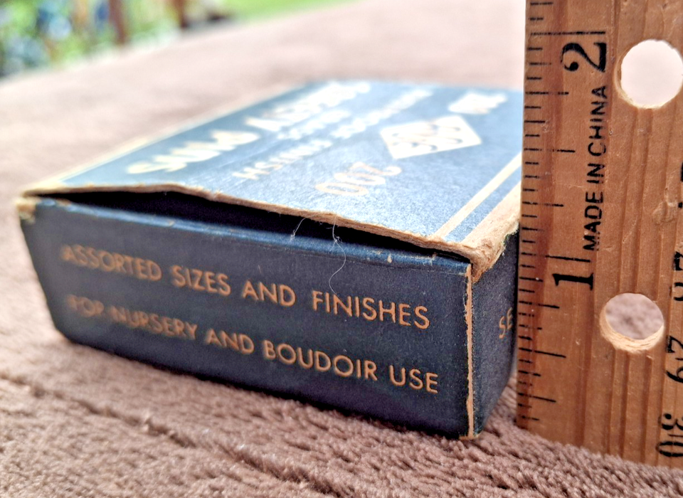 Vintage safety pin box from Sears, Roebuck and Co. contains 24 pins, 4 ...