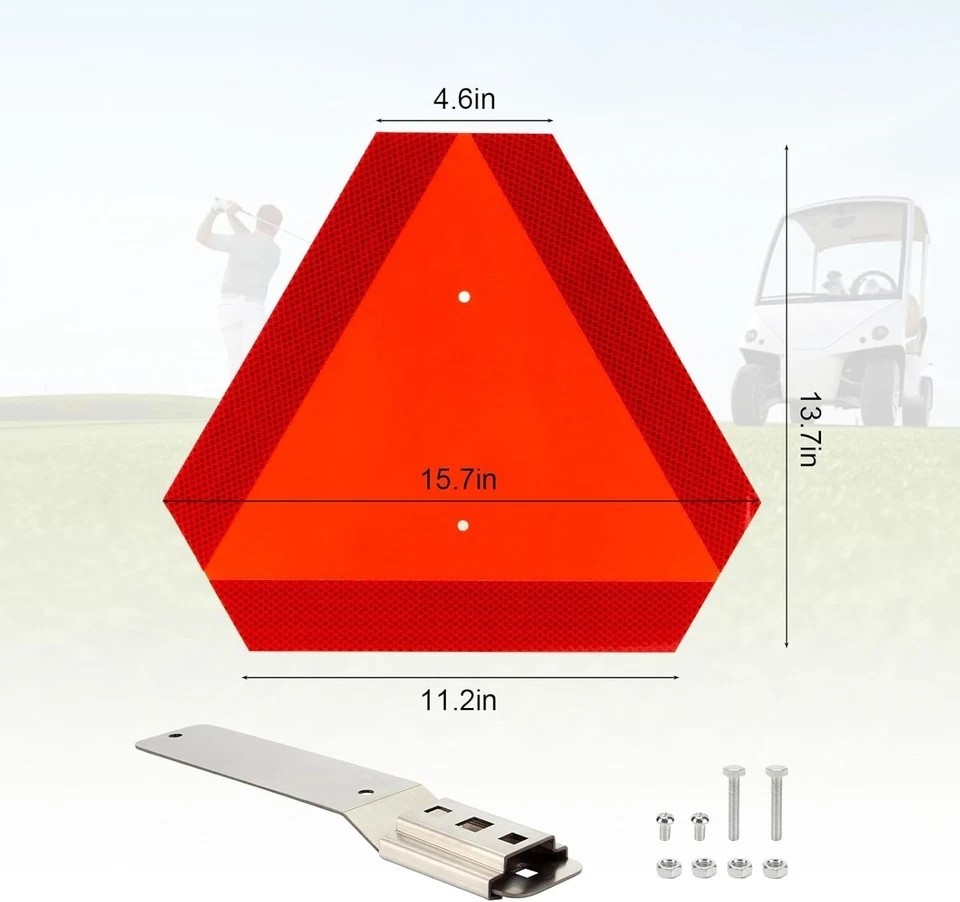 Slow Moving Vehicle Sign with Mounting Bracket Kit, Aluminum Triangle ...