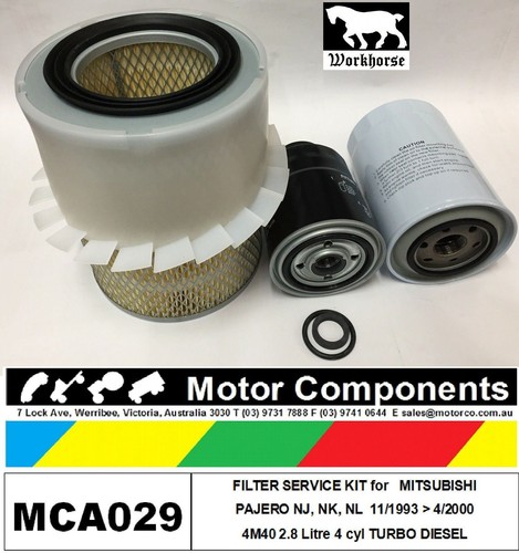 FILTER KIT OIL AIR FUEL MITSUBISHI PAJERO NJ NK NL 4M40 2.8L TURBO ...