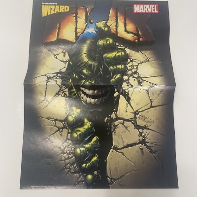 Vintage 90s double sided Wizard poster Marvel Comics Marvel Incredible ...