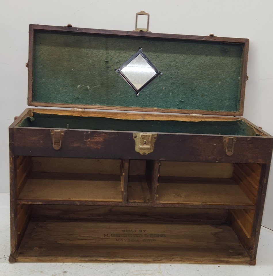 VTG 40's H. Gerstner & Sons 052 Journeymans Machinist Tool Box Wooden ...