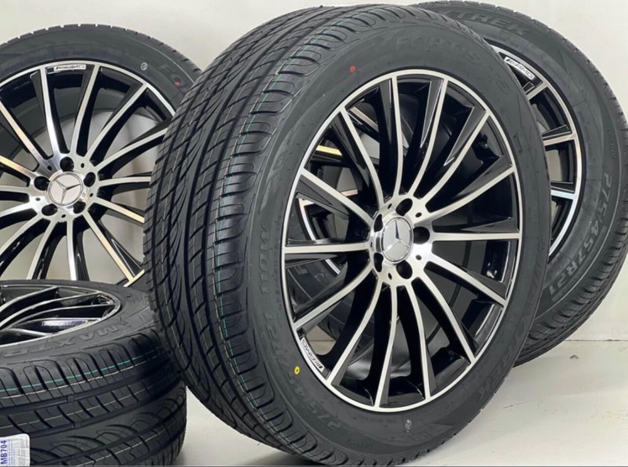 21" Mercedes GLE53 GLE43 GLS AMG Black Wheels Rims Tires Machine and ...