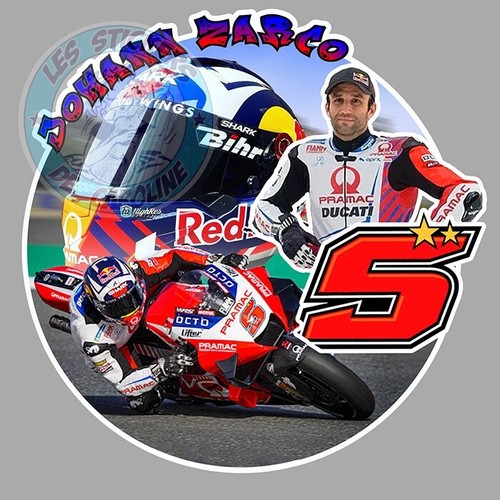 STICKER JOHANN ZARCO NUMERO 5 DUCATI PRAMAC MOTO GP GRAND PRIX MOTO ...
