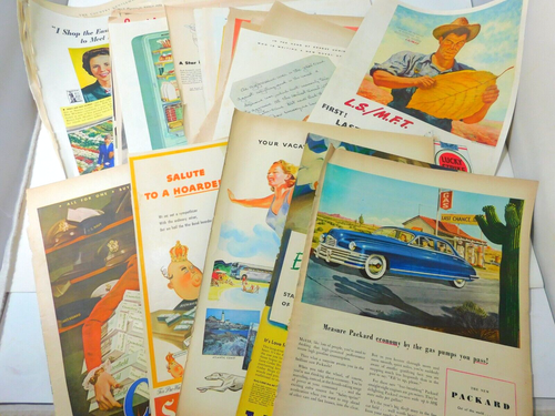Lot of 50 Vintage -Misc MAGAZINE PRINT ADS- 11 x 14"-Color & Black ...