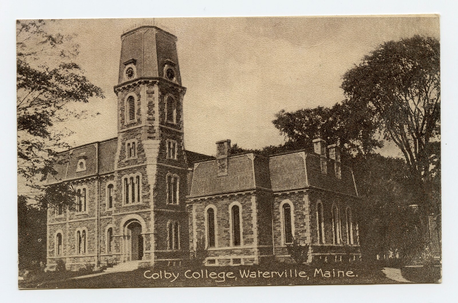 Colby College, Waterville, Maine B&W Vintage Postcard | eBay