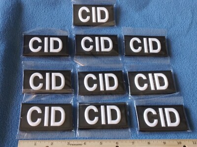 LOT OF 10 - US ARMY BLACK & WHITE RUBBERIZED - CID HOOK BACK PATCHES ...