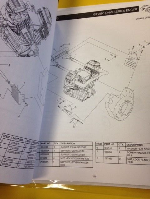 DIXIE CHOPPER Generac GTV 990 Engine Parts Manual Model 004861-0 ...