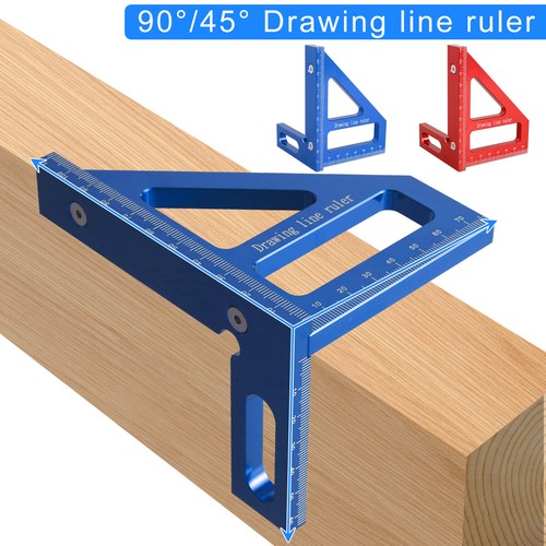 Woodworking Angle Ruler Aluminum Alloy 45/90° Miter Triangle Ruler ...