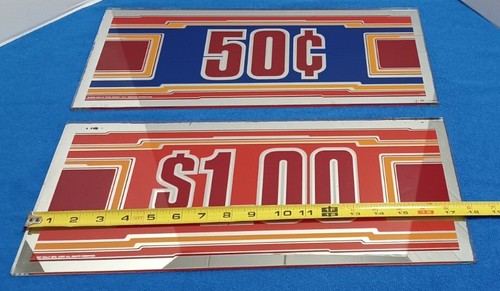 Lot of (2) Vintage CASINO slot machine glass panel inserts by BALLY MFG ...