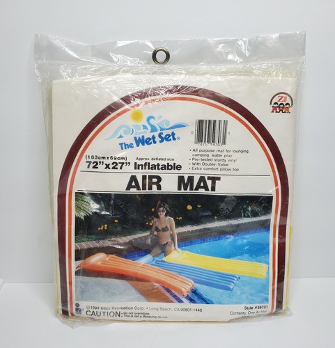 Vintage 1984 INTEX The Wet Set Swim Pool Air Mat /Float- 72" x 27 ...