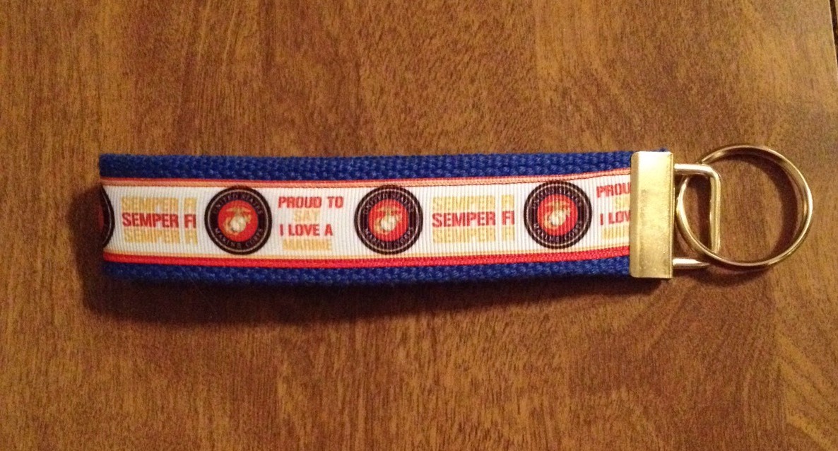 Semper Fi wristlet key fob holder key chain Zipper Pull | eBay