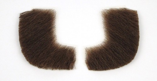 HUMAN HAIR COSTUME CURVED SIDEBURNS MUTTON CHOPS BIKER HIPPIE GREASE ...