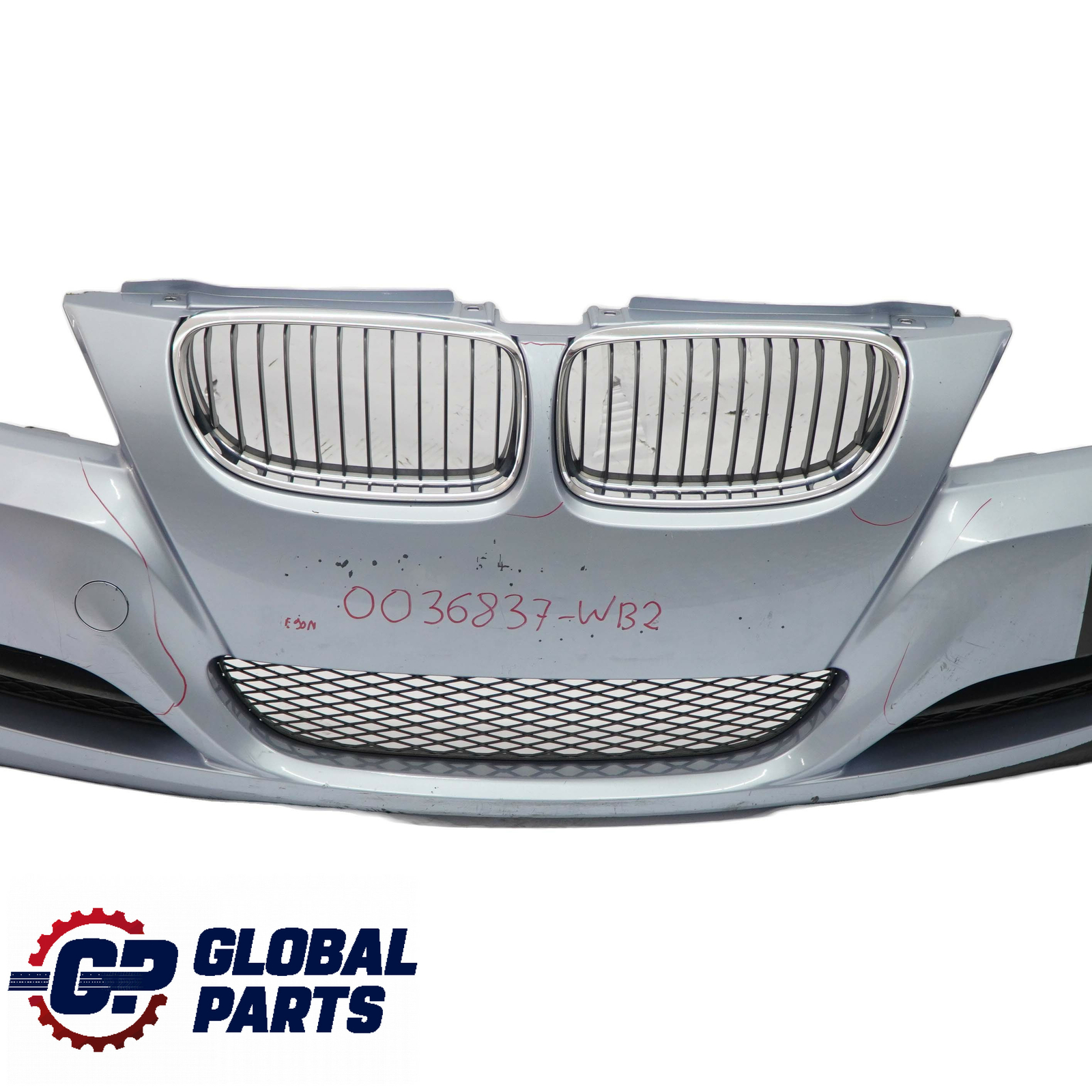BMW 3 E90 E91 LCI Front Bumper Trim Panel Complete Bluewater Metallic ...