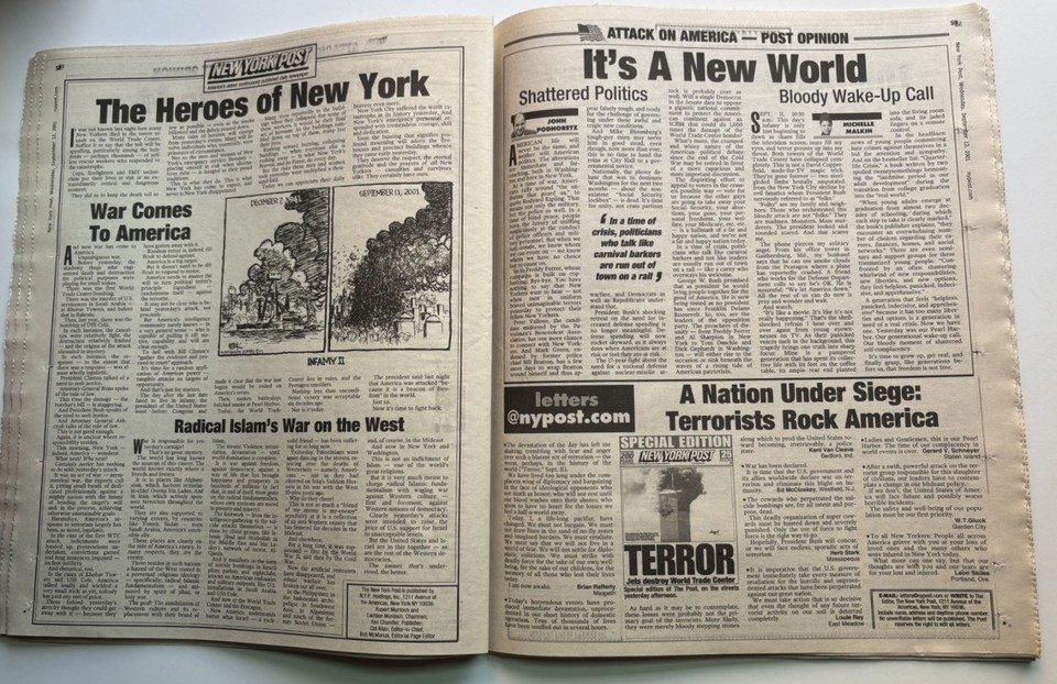 All 3 NY newspapers' 9/11 attack issues: The Daily News, NY Times and ...