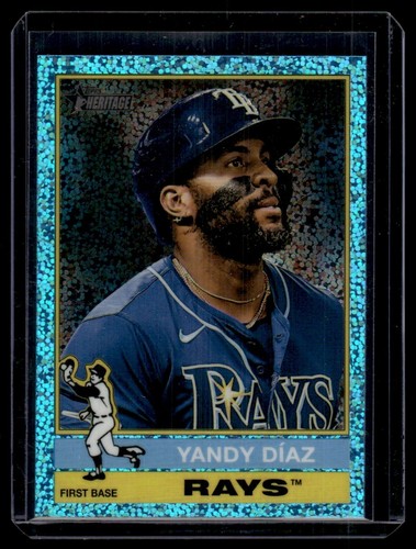 YANDY DIAZ 2025 TOPPS HERITAGE BLUE SPARKLE REFRACTOR #215 | eBay