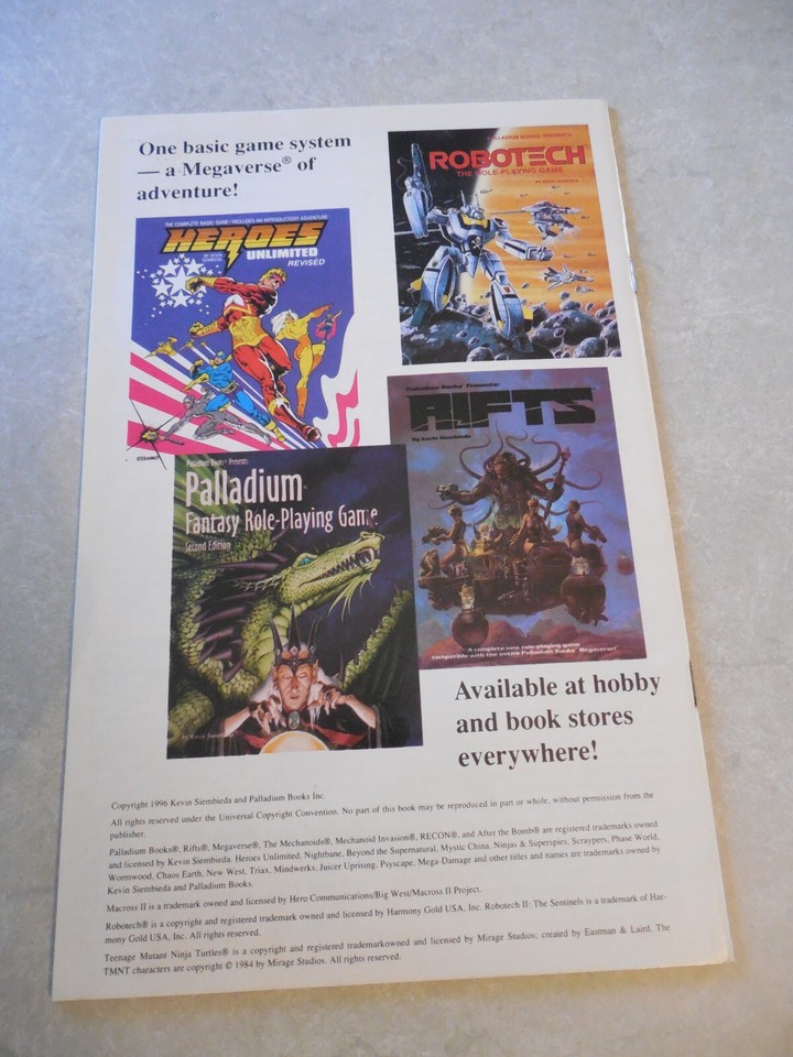 THE CATALOG OF PALLADIUM BOOKS, FALL 1996,RIFTS, ROBOTECH, MACROSS II ...
