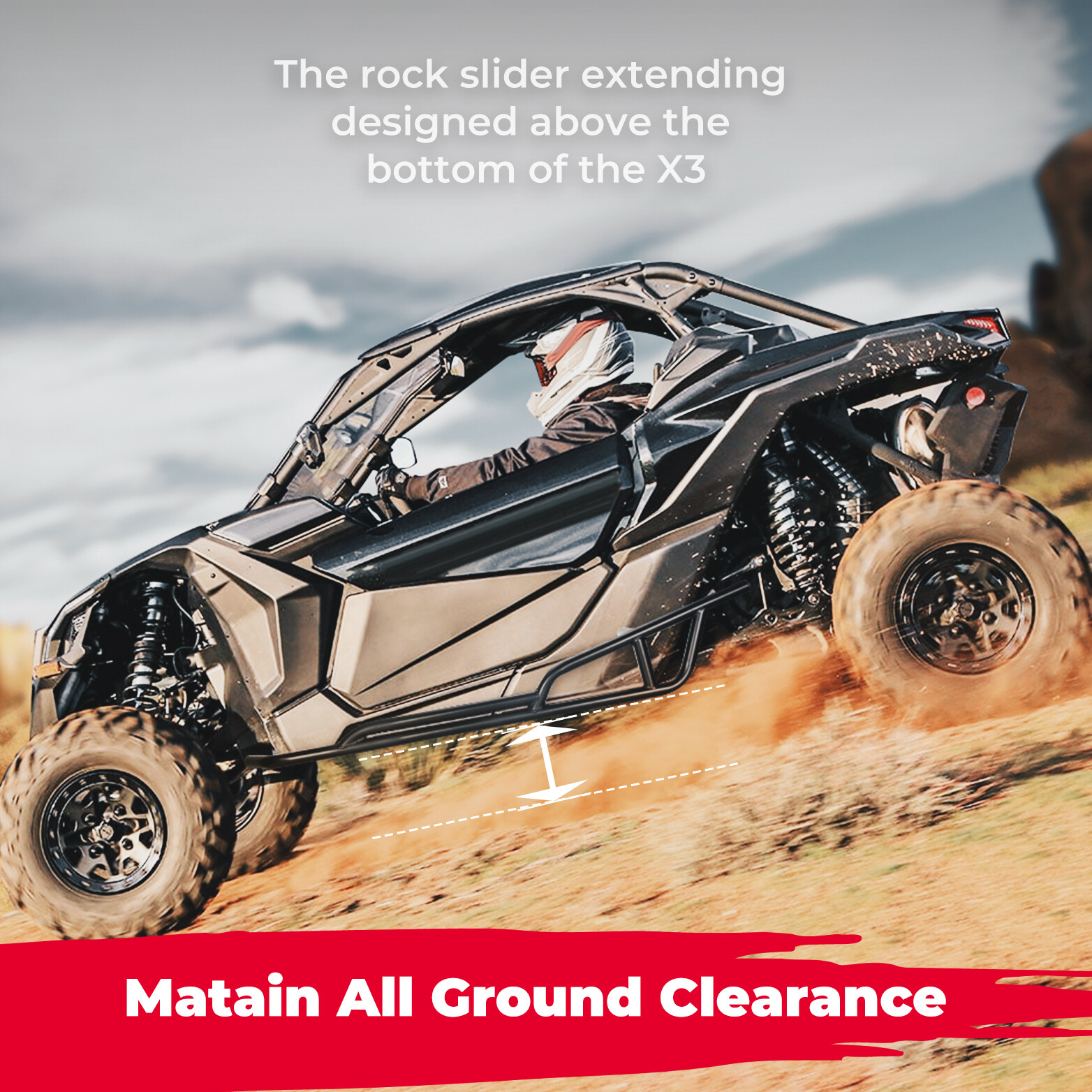 1 pair Rock Sliders Nerf Bars Protection for 17-25 Can Am Maverick X3 ...